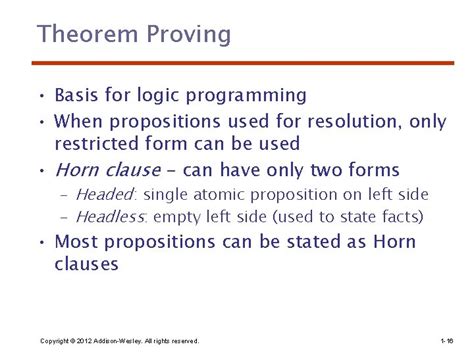 Chapter 16 Logic Programming Languages Chapter 16 Topics