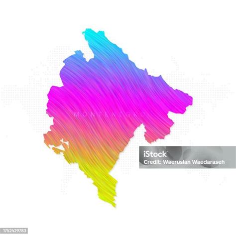 몬테네그로지도는 화려한 하프 톤 그라데이션입니다 흰색 배경에 추상적인 선의 미래 기하학적 패턴 0명에 대한 스톡 벡터 아트 및 기타 이미지 Istock