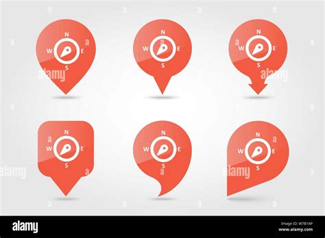 Compass Wind Rose Outline Pin Map Icon Map Pointer Map Markers