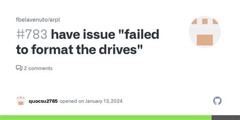 Have Issue Failed To Format The Drives Issue 783 Fbelavenuto