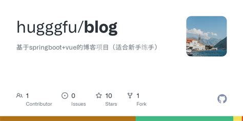 Github Hugggfublog 基于springbootvue的博客项目（适合新手练手）