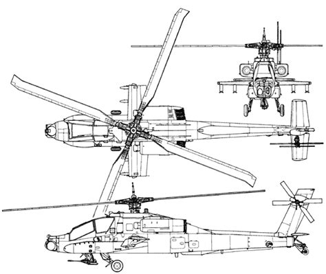 Apache Longbow Helicopter Drawing