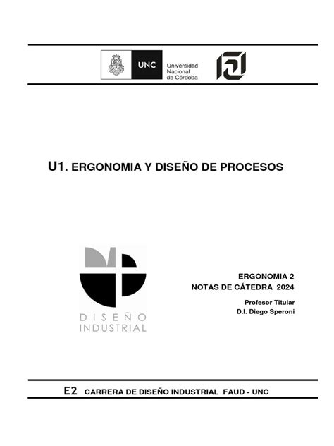 2024 Faud E2 U1 U2 1ra Parte Ergonomia Y DiseÑo Procesos Metodologia Descargar Gratis Pdf
