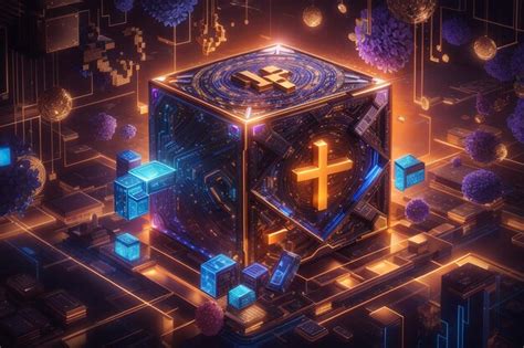 Premium Ai Image Square Chip Core Concept Design