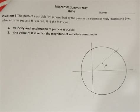 Solved The Path Of A Particle P Is Described By The Chegg