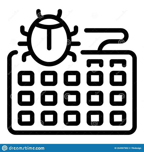 Bug Pc Icon Outline Vector Cyber Crime Stock Illustration Illustration Of Criminal Isolated