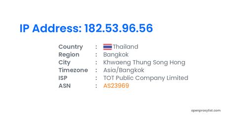 Open Proxy List Proxy 182 53 96 56 Information