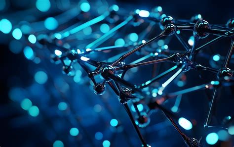 Premium Ai Image Blue Molecule Structure