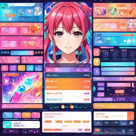 Sci Fi Game UI UX Text Menu Screen Stable Diffusion Online