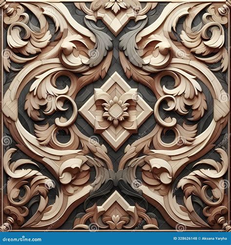 Seamless Flooring Pattern Floor Tile Surface Outline Paving Print