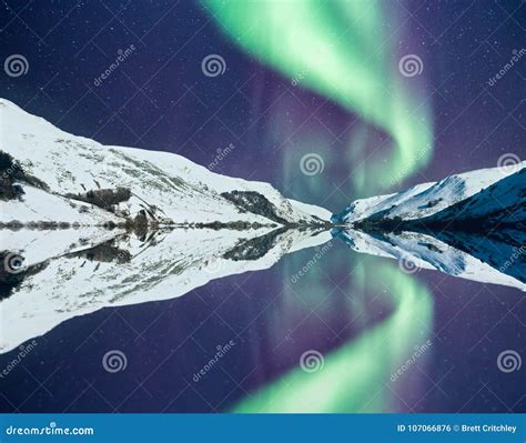 Aurora Borealis On The Lofoten Islands Norway Green Northern Lights