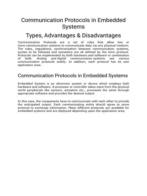 Communication Protocals Pdf Usb Embedded System