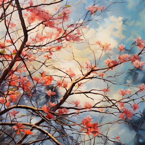 Premium AI Image Budding Spring Trees