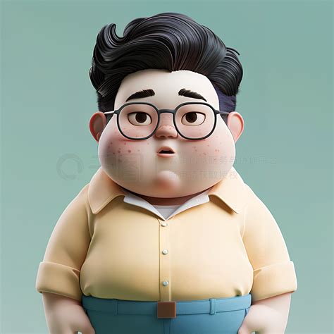 3d数字艺术超重肥胖卡通男孩3d人物ai立体元素免费下载png格式2784像素编号70173802 千图网