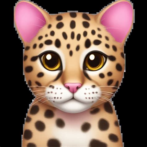 Leopard Cat Cute Pink Emoji Ai Emoji Generator