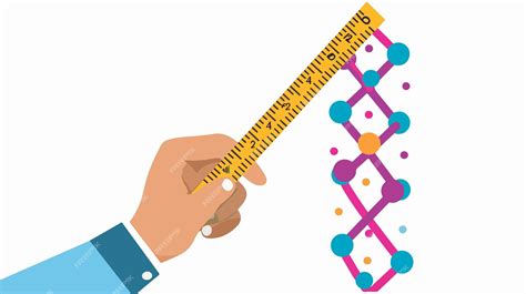 Closeup Male Hand Measuring Dna Molecule With Ruler Premium Ai