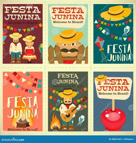 Festa Junina 巴西节日 向量例证 插画 包括有 五颜六色 背包 朱奈 牛仔 狂欢节 90051643
