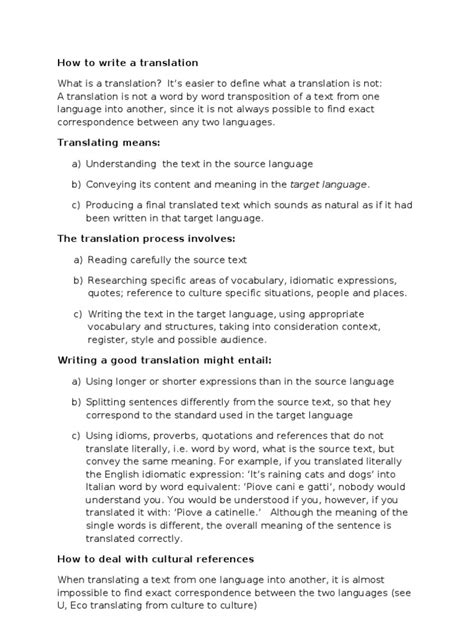 How To Write A Translation Pdf Translations Idiom
