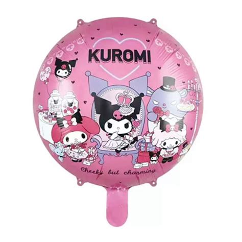 （台灣現貨）24h出貨 三麗鷗 酷洛米氣球 庫洛米 Kuromi 鋁膜 18吋圓球氣球佈置 蝦皮購物