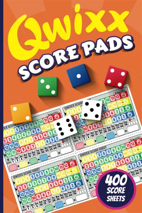 Qwixx Score Sheets Family Dice Game Pads Colored Sheet Small Size X Qwixx Sabi