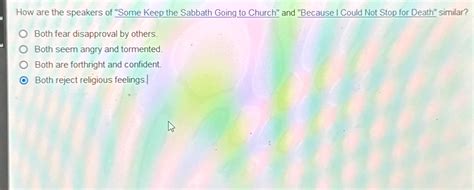 Solved How Are The Speakers Of Some Keep The Sabbath Going
