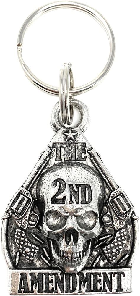 Bravo Bells 2nd Amendment Keychain Pewter Keychain For