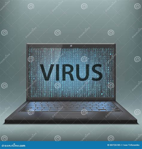 Word Virus On The Laptop Screen Hacker Attack Stock Vector