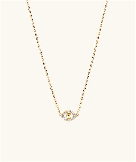 14k Gold Pavé Diamond Evil Eye Necklace Jewelry Mejuri