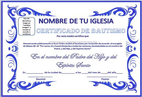 Plantilla De Certificado De Bautismo Para Imprimir Gratis Plantillas