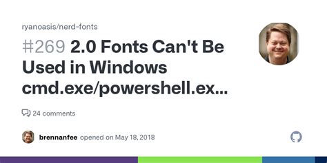 20 Fonts Cant Be Used In Windows Cmdexepowershellexewsl Shells · Issue 269 · Ryanoasis