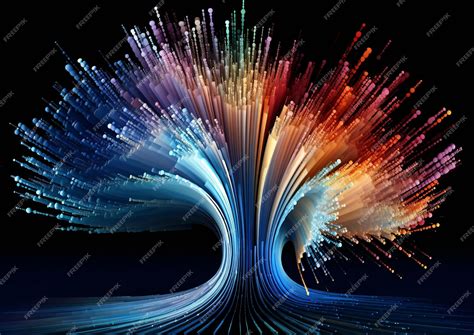 premium photo colorful digital art display of dynamic light trails