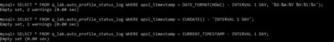 mysql time interval query returning empty set but i can see the data