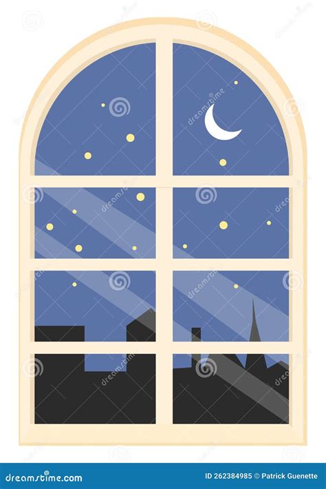 Window At Night Icon Stock Vector Illustration Of Design 262384985