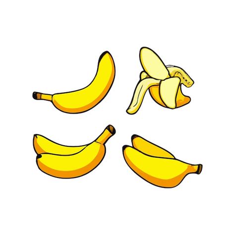 Premium Vector Banana Flat Design Fruit Icon Banana Icon Set Vector