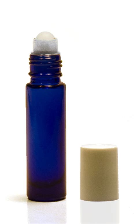 10ml Cobalt Blue Glass Roll On Bottle Roller Bottle With White Cap