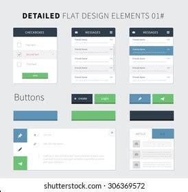 Set Flat Design Ui Kit Webdesign Stock Vector Royalty Free Shutterstock