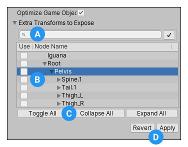 Rig 选项卡 Unity 手册