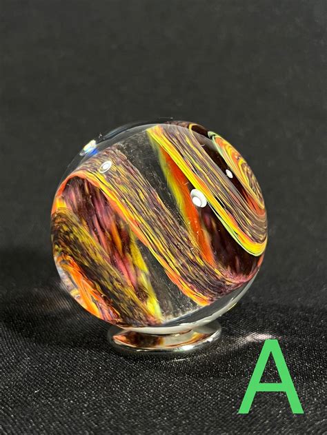 Fire And Yellow Swirl Hider Marble 2 Inches Handmade Glass Etsy