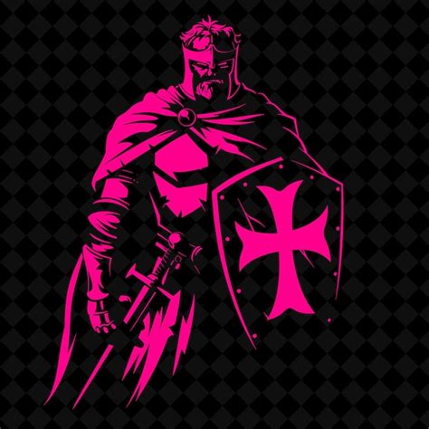 Premium Psd Png Crusader With A Mace And Shield Pious And Determined