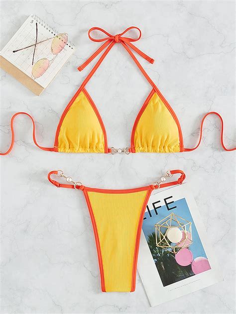 Chain High Cut Micro Bikinis Free Shipping