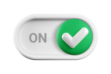 Vector Cartoon 3d Turn On Switch Button Cute Realistic 3d White Toggle Switch Slider With Green