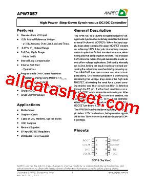 APW Datasheet PDF Anpec Electronics Coropration