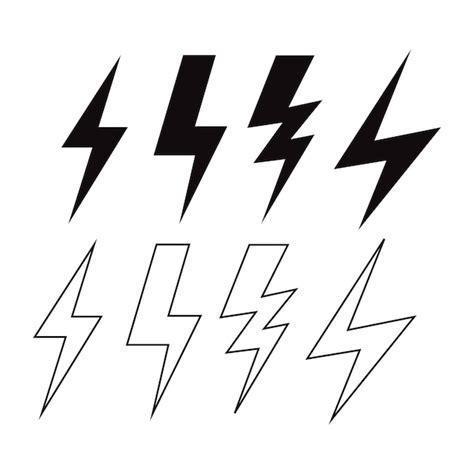 Premium Vector A Drawing Of Lightning Bolts And A Picture Of Lightning