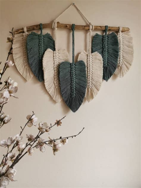 Macrame Feather Pdf Pattern Video Tutorial Diy Macrame Leaf Fb3
