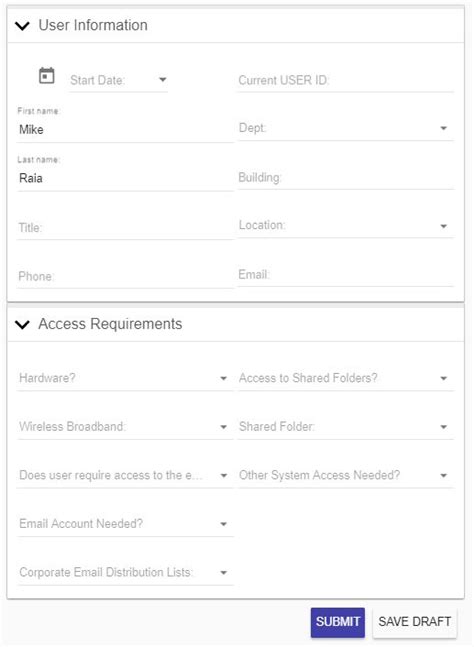 User Access Request Integrify 7