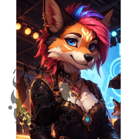 Anthro Fox Girl Image Digital Download Hd Image Unique Original Concept