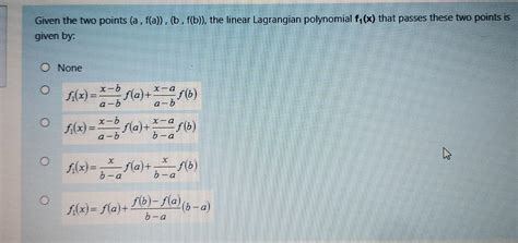 Solved Given The Two Points A F A B F B The Chegg Com