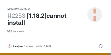 1182 Cannot Install · Issue 2253 · Mohistmcmohist · Github