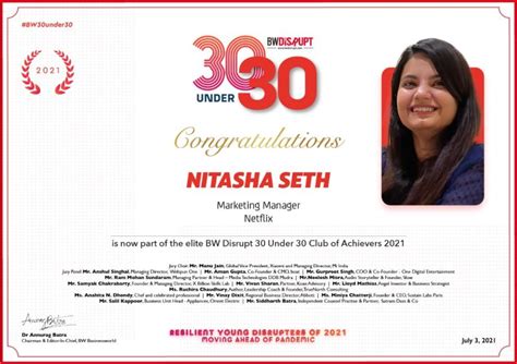 Nitasha Seth On Linkedin Bw30under30 132 Comments