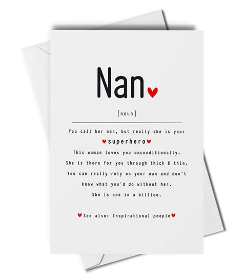 Nan Definition Card Nan Card For Any Occasion Loving Nan Birthday